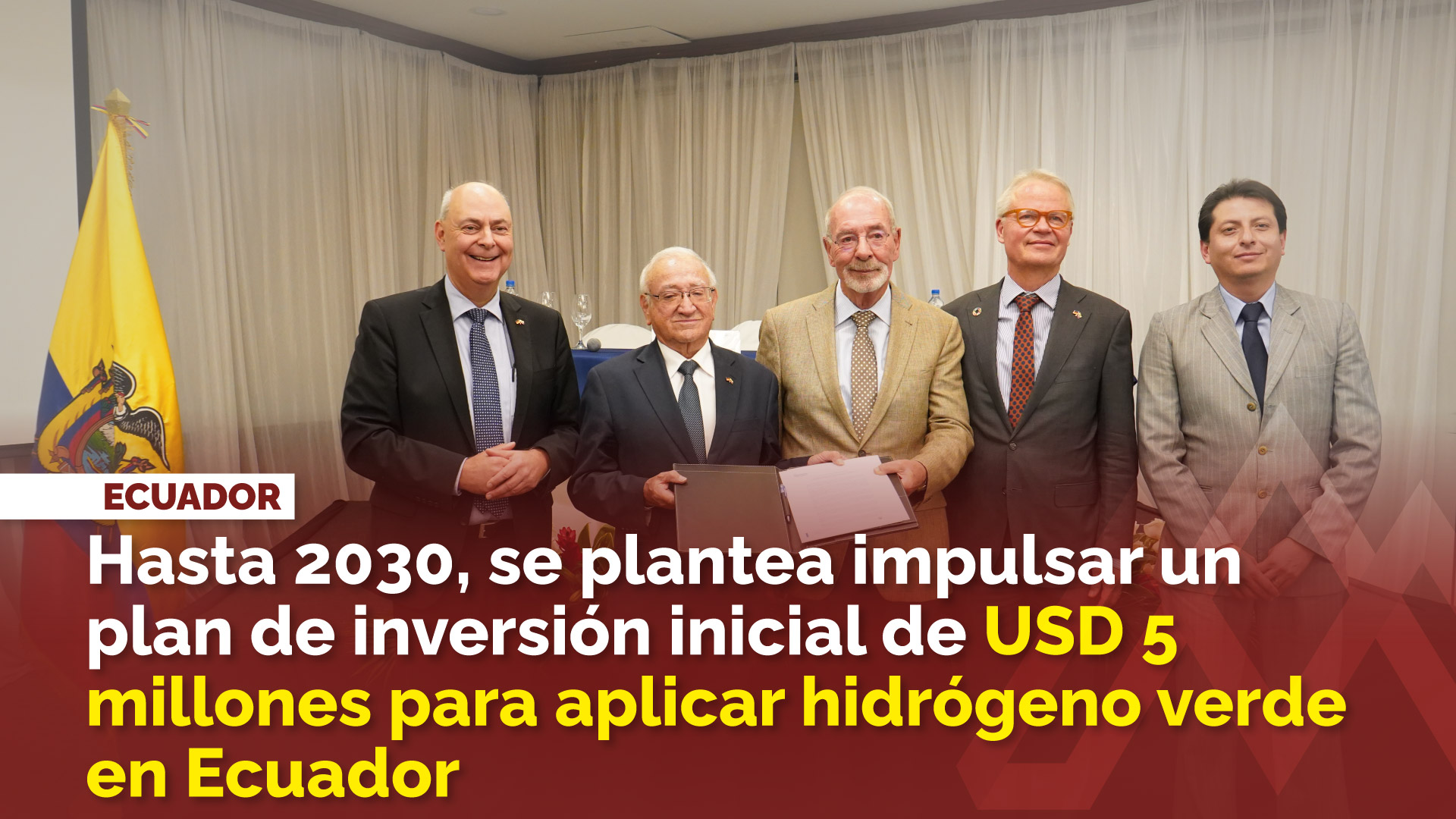 Ecuador cuenta con inversión para desarrollar H2 verde